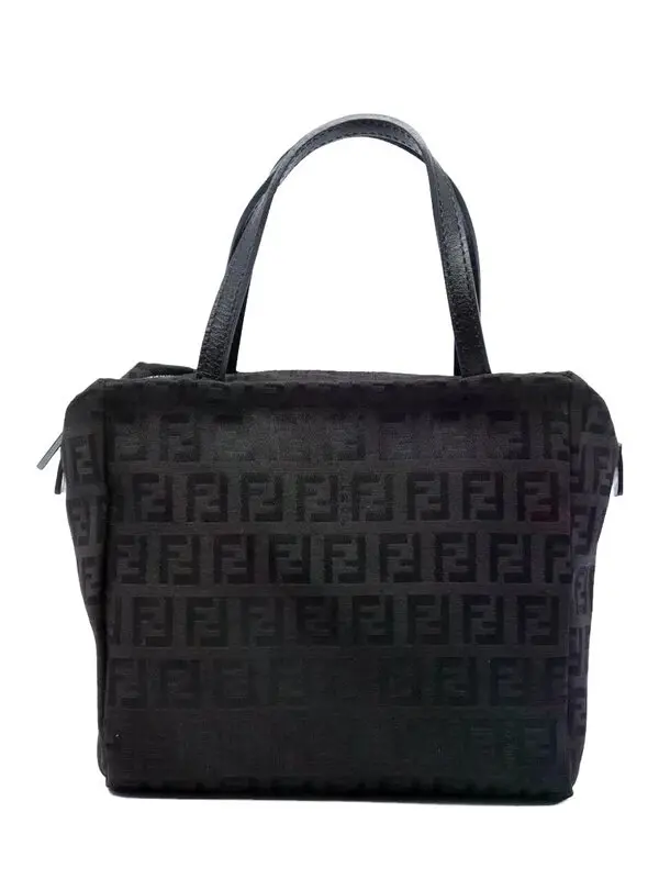Fendi Mini Zucchino Canvas Handbag - Black