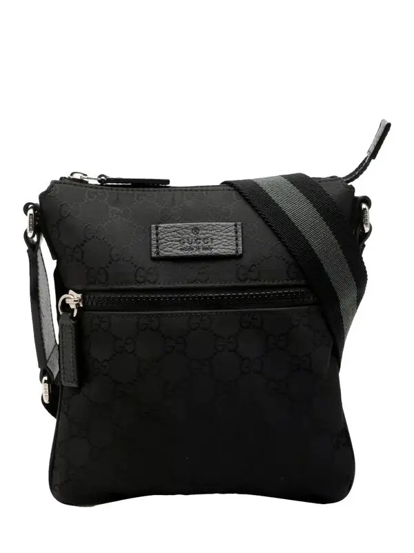 Gucci Gg Nylon Web Crossbody Bag - Black