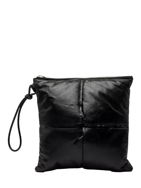 Bottega Veneta Nappa Intrecciato Padded Square Wristlet Pouch Clutch Bag - Black