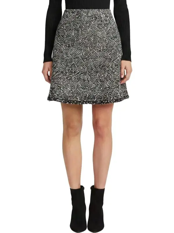 Balenciaga Zip-up Tweed Skirt - Black