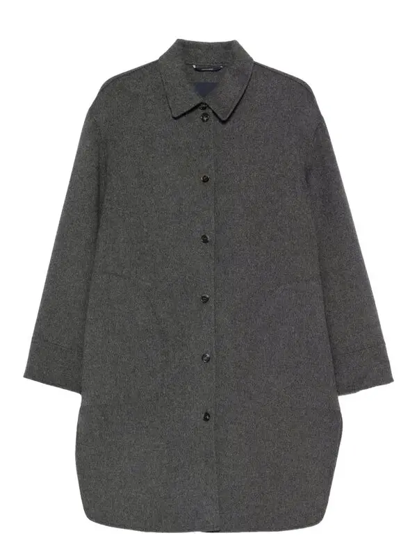 Max Mara Long-sleeve Button-fastening Coat - Grey