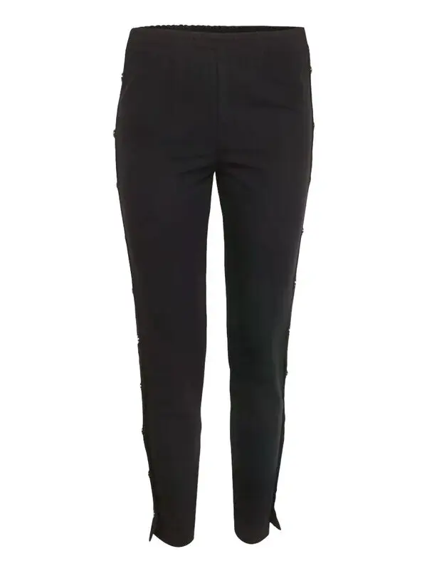 Maje Jersey Slim Cut Trousers With Side Press-stud Fastening - Blue