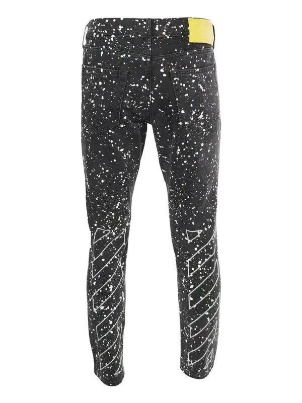 Off-White Paint Splatter Skinny Jeans - Black
