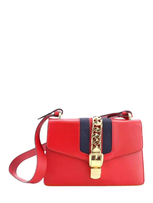 Gucci Sylvie Leather Small Shoulder Bag - Red