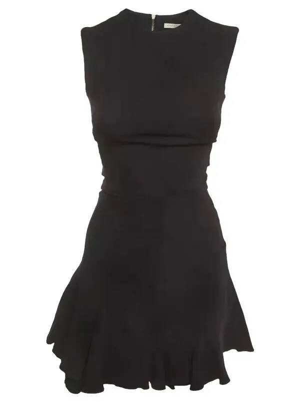 Victoria Beckham Sleeveless Ruffled Mini Dress - Black