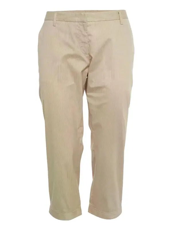 Prada Beige Pinstripe Tailored Trousers - Neutrals