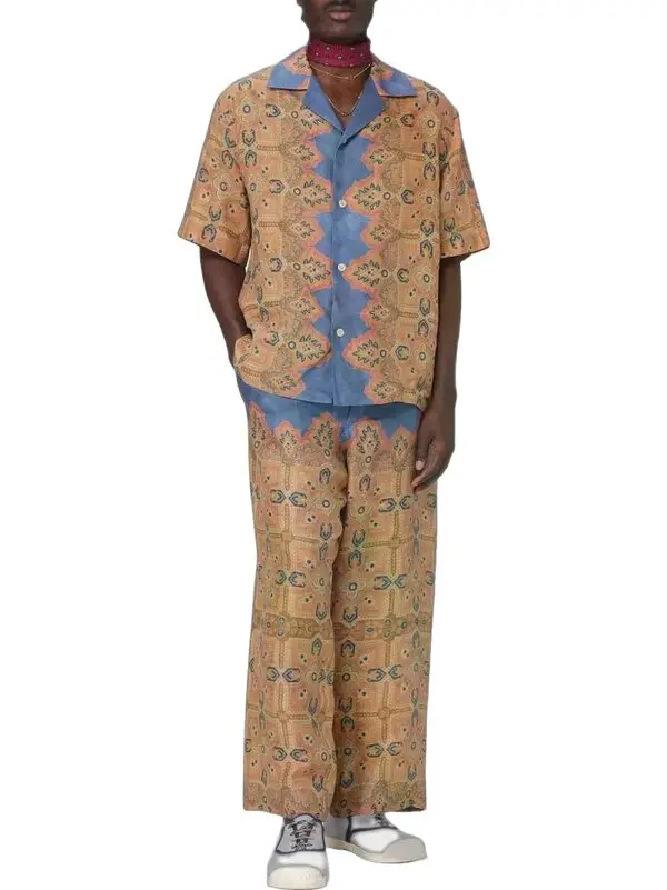 Valentino Garavani Graphic Print Linen Trousers - Neutrals