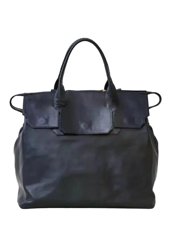 CORNELIAN TAURUS BY DAISUKE IWANAGA Key Hole Boston Leather Luggage Bag - Blue