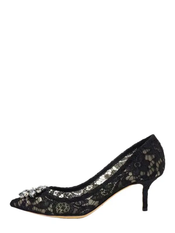 Dolce & Gabbana Bellucci Crystal-embellished Lace Pumps - Black