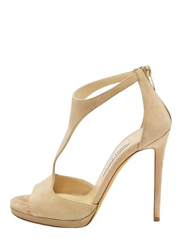 JIMMY CHOO Lana Suede Sandals - Neutrals