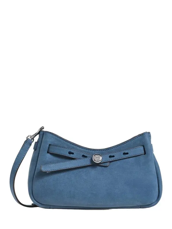 Tory Burch Romy Nubuck Zip Top Crossbody Bag - Soft Blue