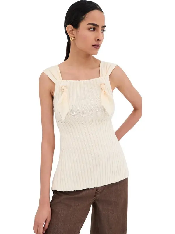 Ossou Loom Tank Top - Bone