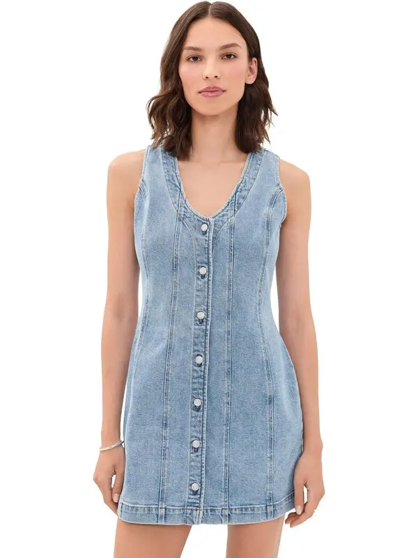 Z Supply Jolie Denim V-neck Mini Dress - Avalon