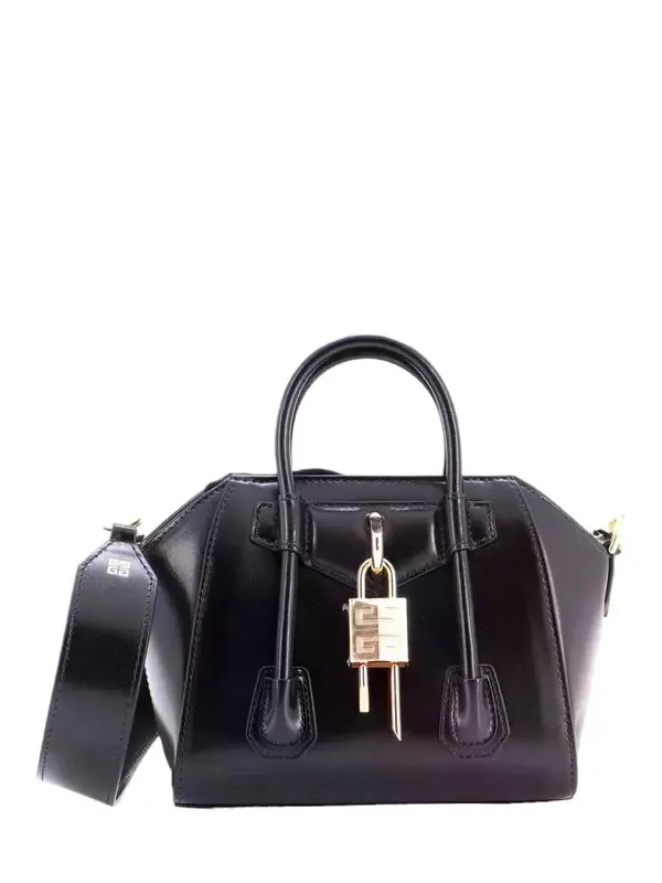 Givenchy Antigona Lock Leather Mini Crossbody Bag - Black
