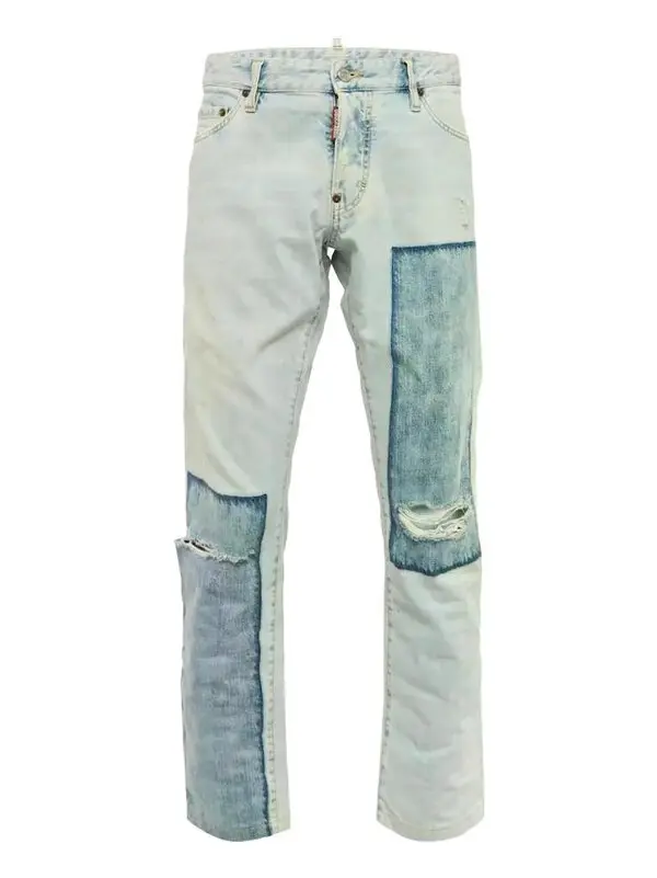 Dsquared2 Patch-detail Distressed Jeans - Blue