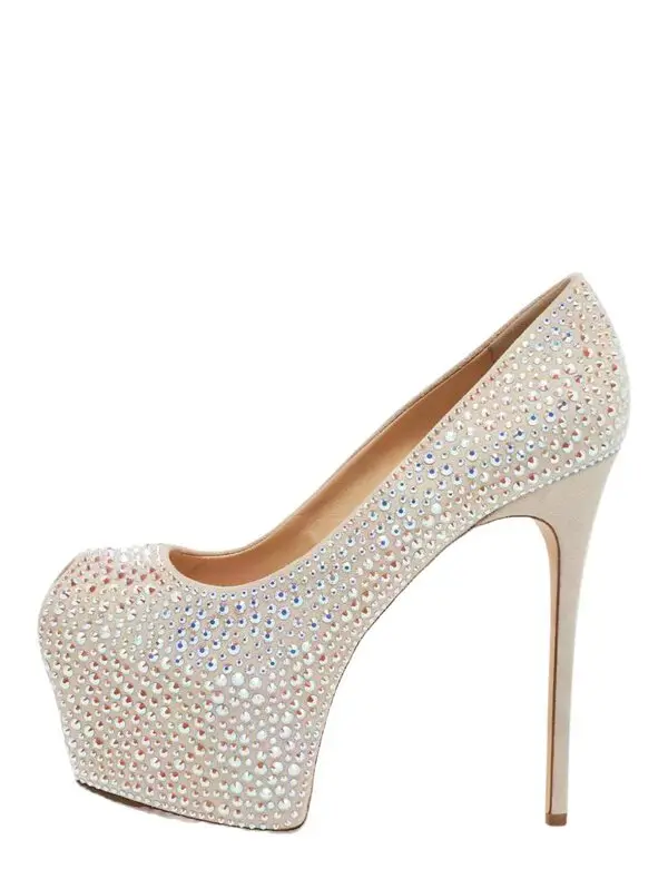 GIUSEPPE ZANOTTI Crystal-embellished Platform Pumps - Neutrals