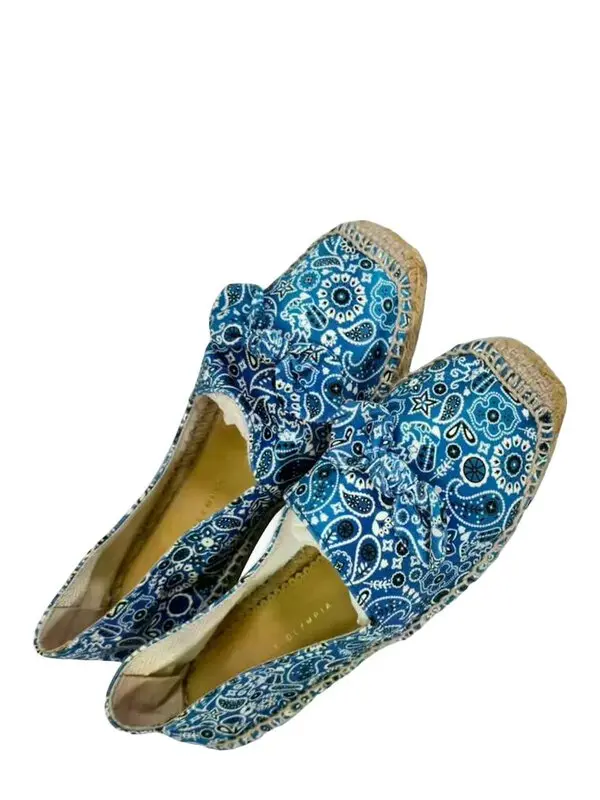 CHARLOTTE OLYMPIA Bandana Bow Espadrilles - Blue