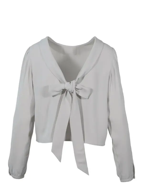 NARVAN Estere Velvet Blouse - Silver