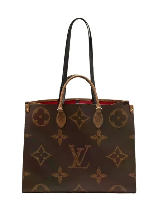 LOUIS VUITTON Monogram Reverse Onthego Gm Tote Bag - Brown