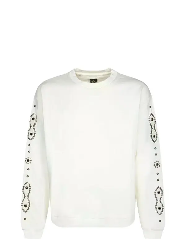 HTC LOS ANGELES Stud-embellished Sweatshirt - Neutrals