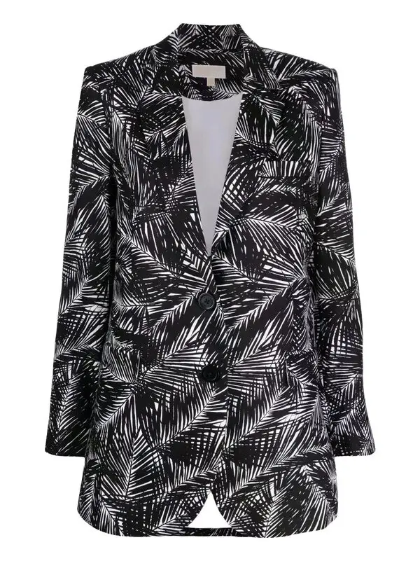 Michael Kors Palm Print Blazer - Black