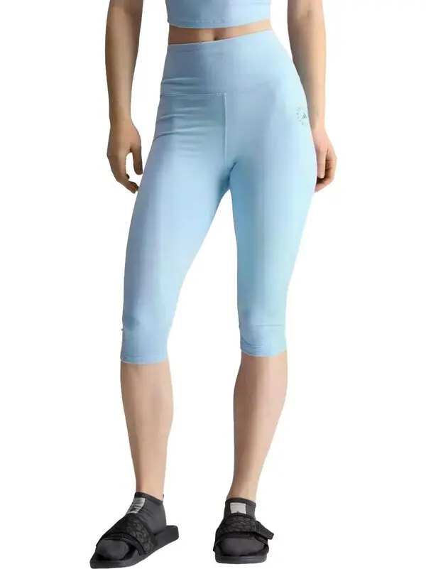Adidas By Stella McCartney Logo-print Cropped Leggings - Blue