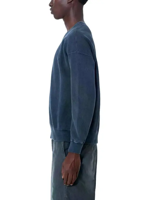Visvim Ribbed-trim Cotton V-neck Sweater - Blue