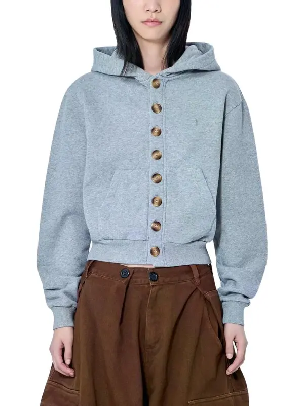 ABRA Button-front Hoodie - Grey