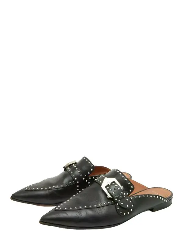 Givenchy Studded Pointed-toe Leather Mules - Black