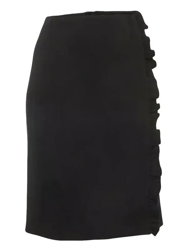 LOUIS VUITTON Frilled Pencil Skirt - Black