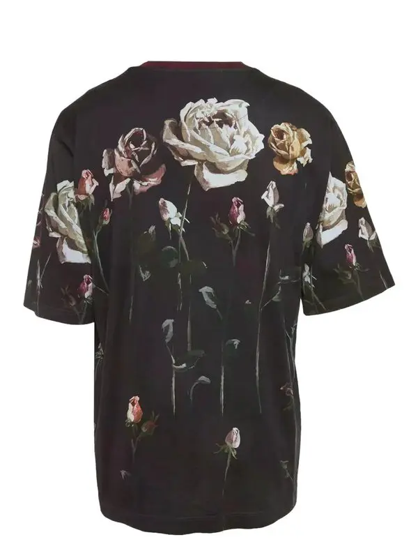 Dolce & Gabbana Floral-print T-shirt - Black