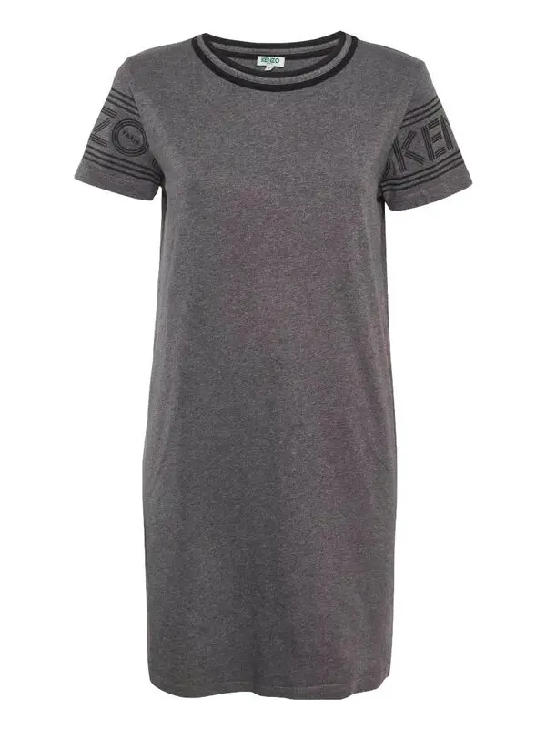 Kenzo Logo Print Jersey T-shirt Midi Dress - Grey