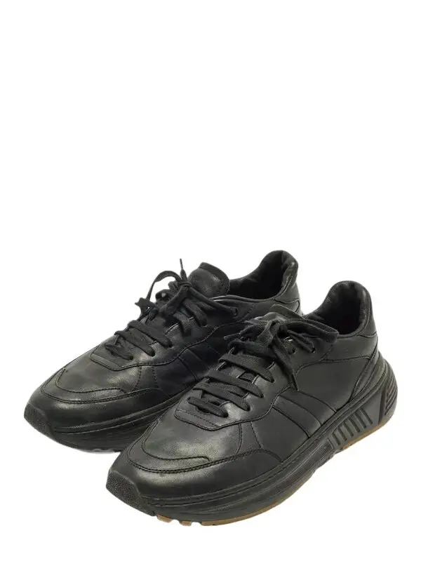 Bottega Veneta Speedster Lace-up Leather Sneakers - Black