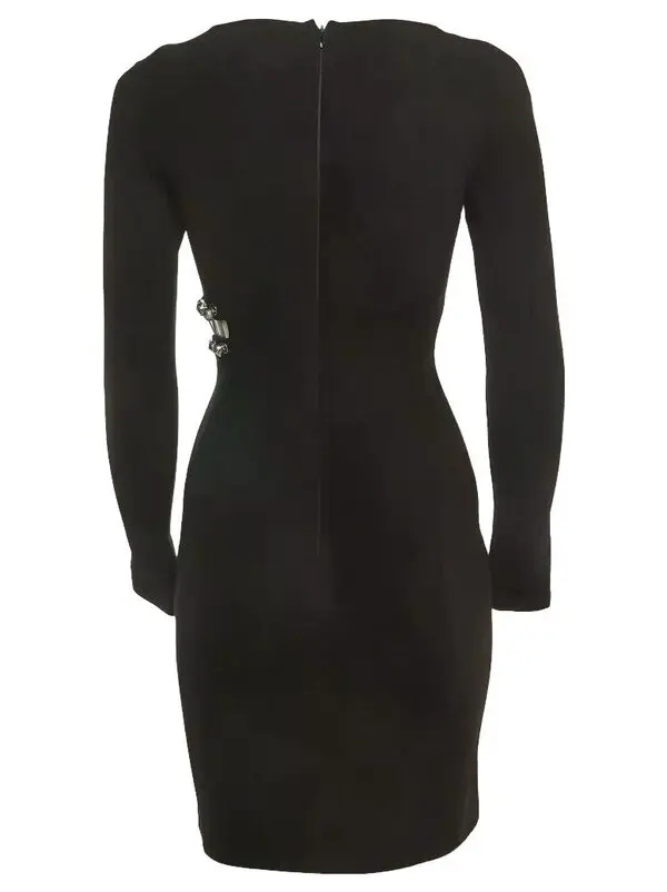VERSUS Cut-out Stretch-knit Mini Dress - Black