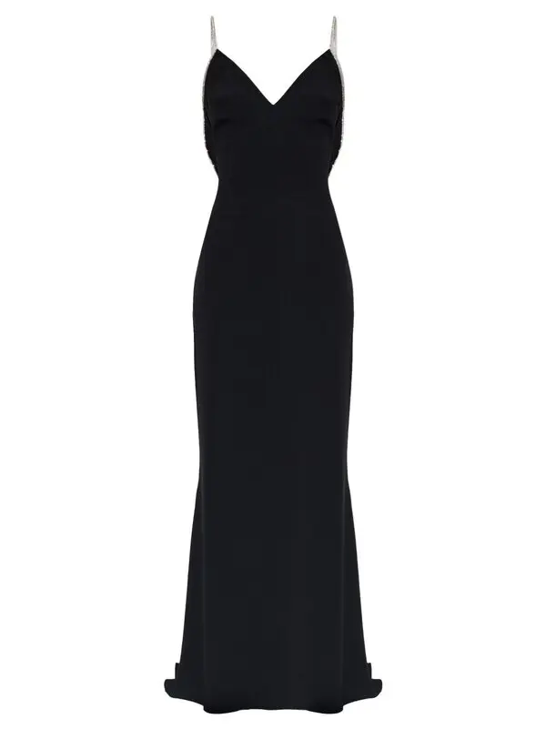 TOM FORD Embellished Open Back Maxi Dress - Black