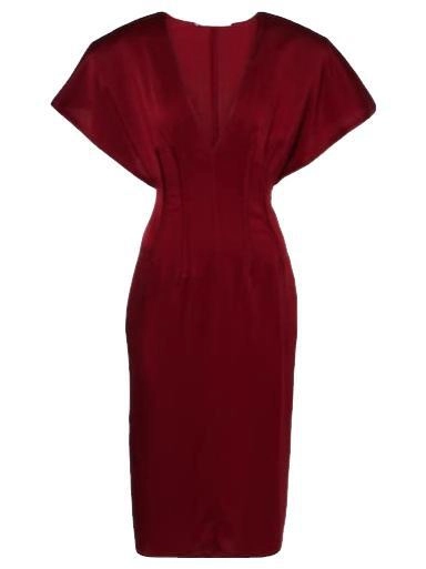 Stella McCartney Draped Satin Midi Dress - Red