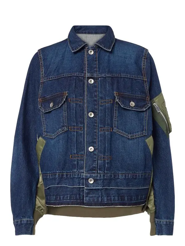 Sacai Denim Bomber Jacket - Blue