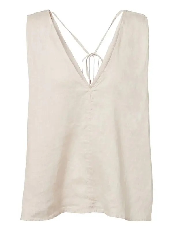 Velvet By Graham & Spencer Renna Linen Top - Beige