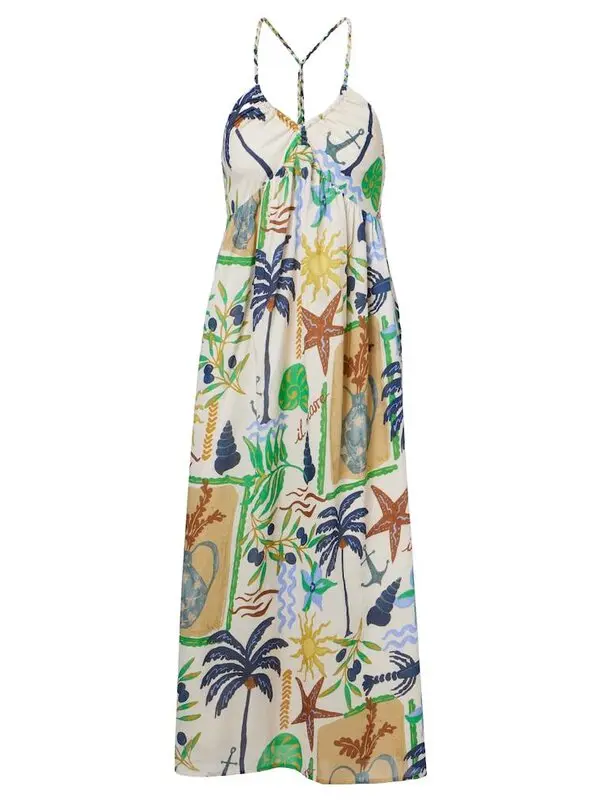 Velvet By Graham & Spencer Leyla Printed Cotton Midi Dress - Multicoloured