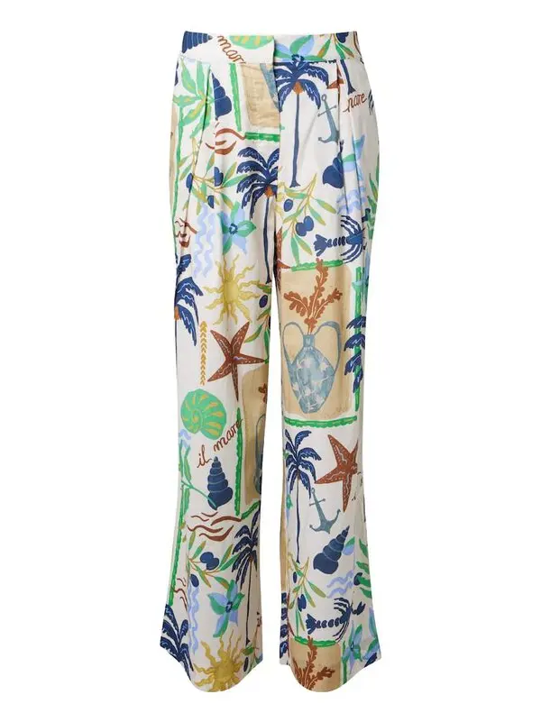 Velvet By Graham & Spencer Trixie Cotton Poplin Wide-leg Pants - Multicoloured