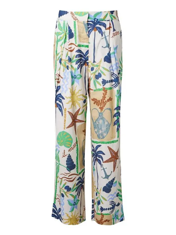Velvet By Graham & Spencer Cotton Poplin Pants - Multicoloured