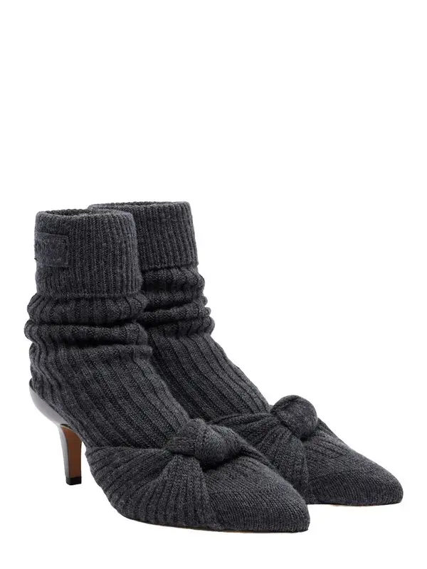 Chloé Ribbed-knit Sock Boots - Grey