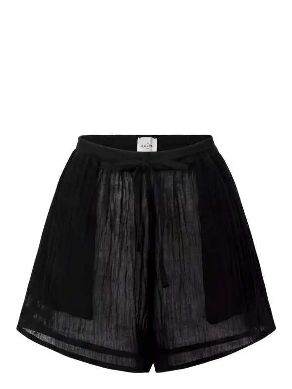 Le Kasha Drawstring Linen Shorts - Black