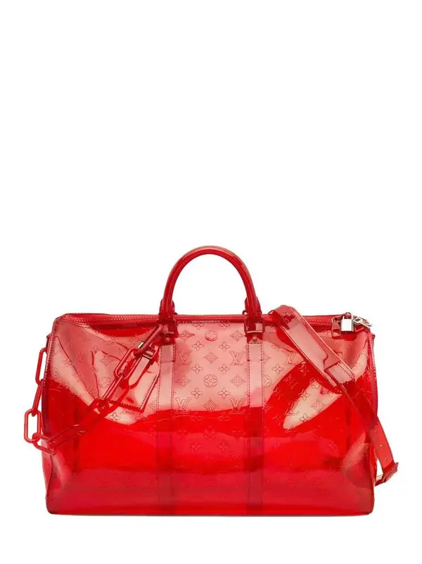 LOUIS VUITTON Keepall Bandoulière Monogram Holdall Bag - Red