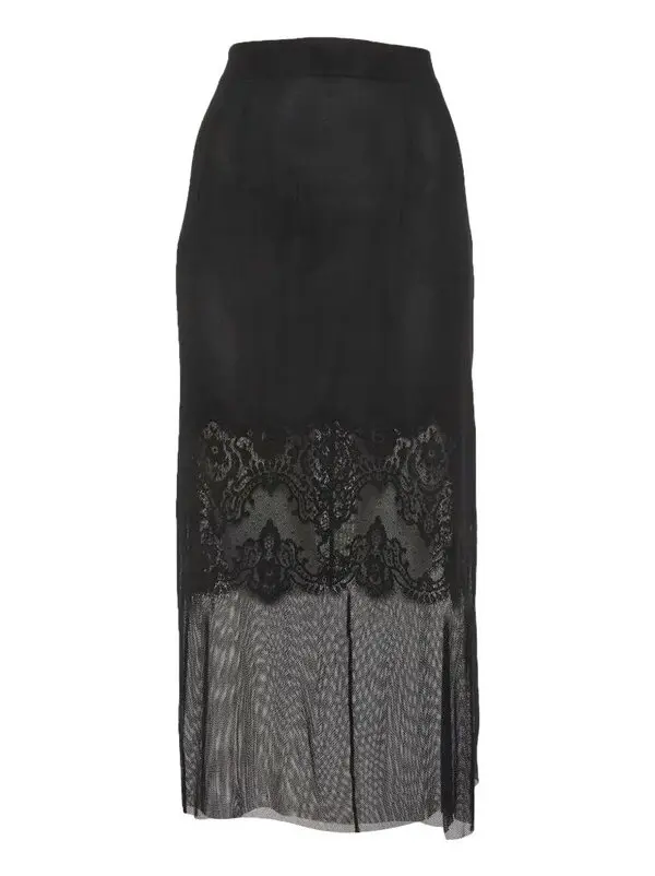 Dolce & Gabbana Layered Mesh Midi Skirt - Black