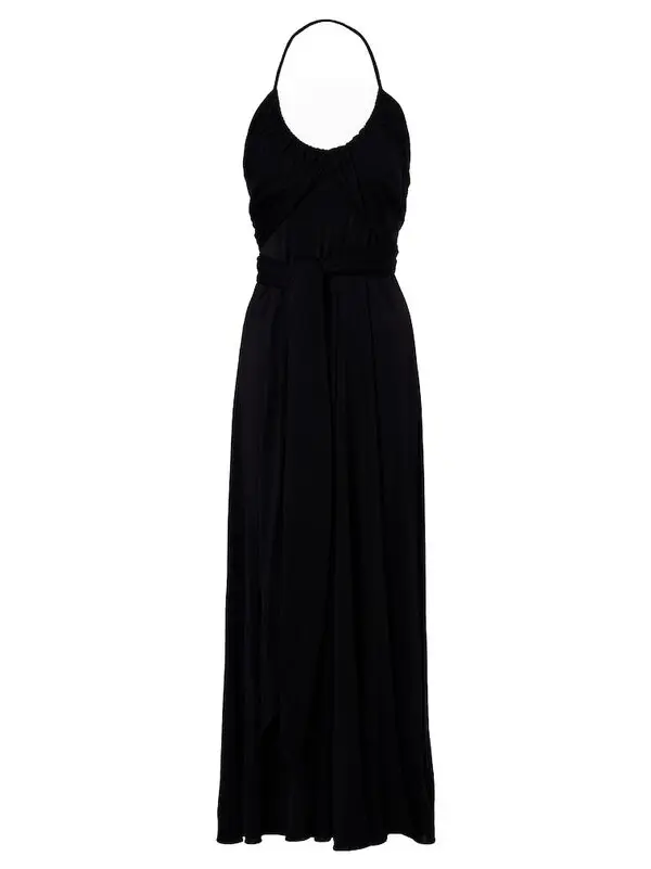 Alaïa Draped Maxi Dress - Black