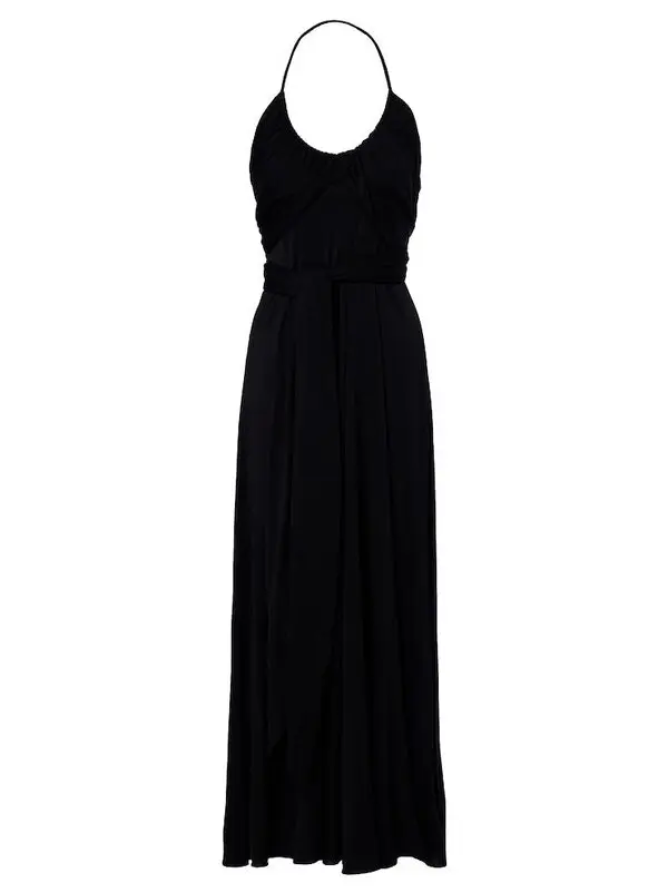 Alaïa Draped Maxi Dress - Black