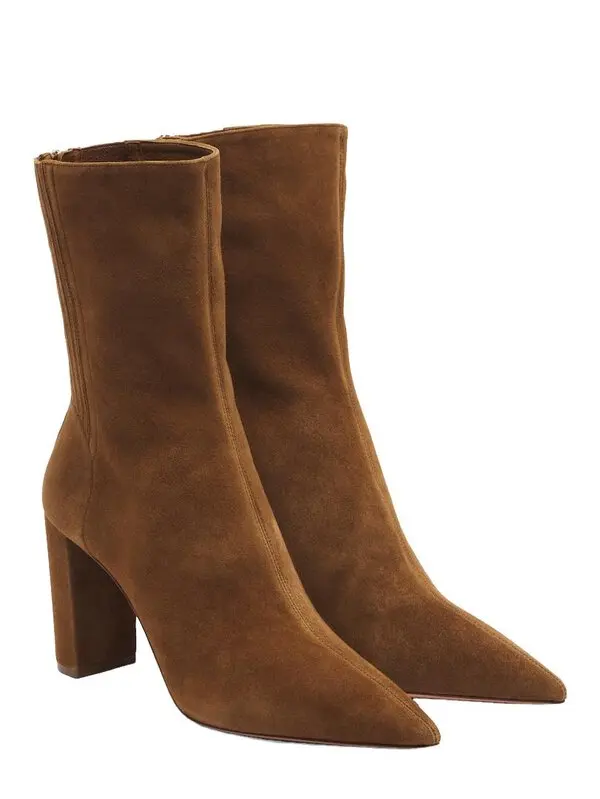 AQUAZZURA Saint Honoré Suede Ankle Boots - Brown