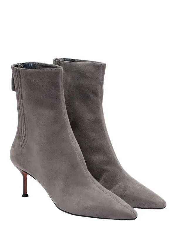 AQUAZZURA Saint Honoré Suede Ankle Boots - Grey