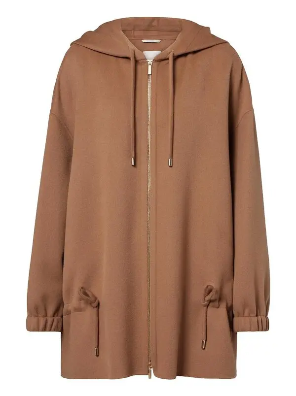 Max Mara Hooded Virgin Wool Jacket - Brown